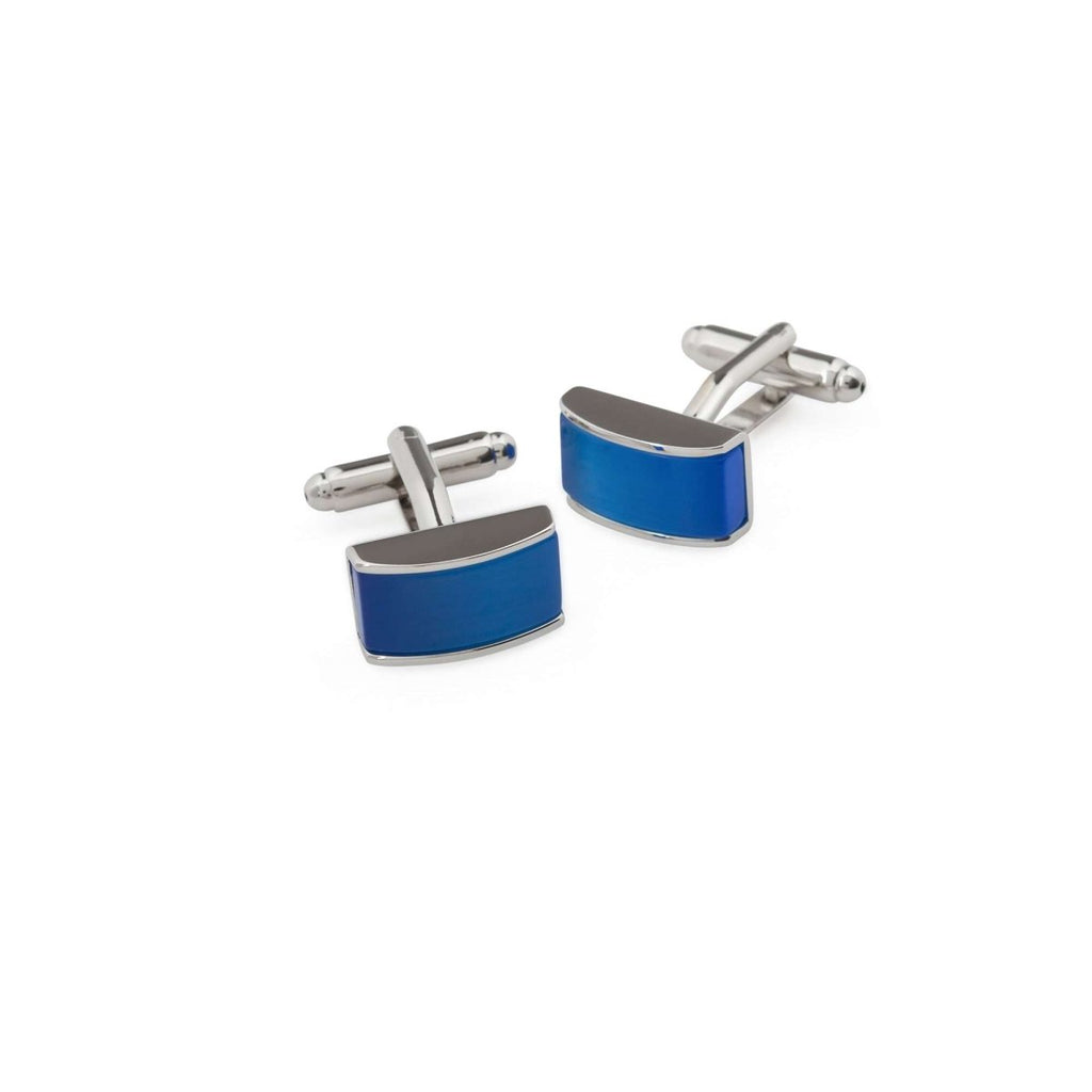 Rectangular Royal Blue Crystal Cufflinks | Weddingsuits.com